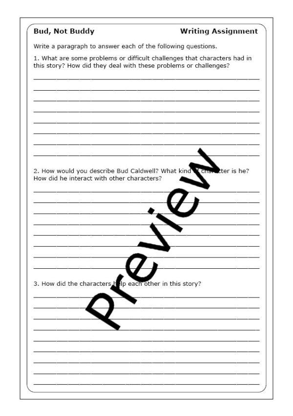 Christopher Paul Curtis "Bud, Not Buddy" worksheets | Made By Teachers