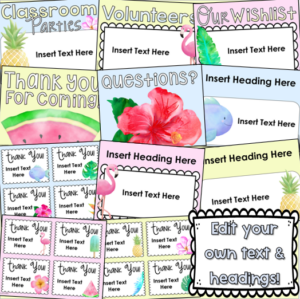 Back to School Open House Meet the Teacher Watercolor Tropical Theme ...