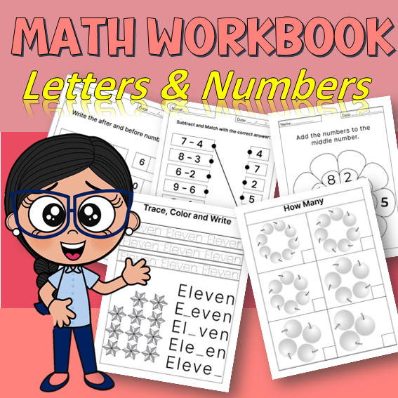 Fun-filled Kindergarten Workbook for Math and Letter Tracing Mastery ...