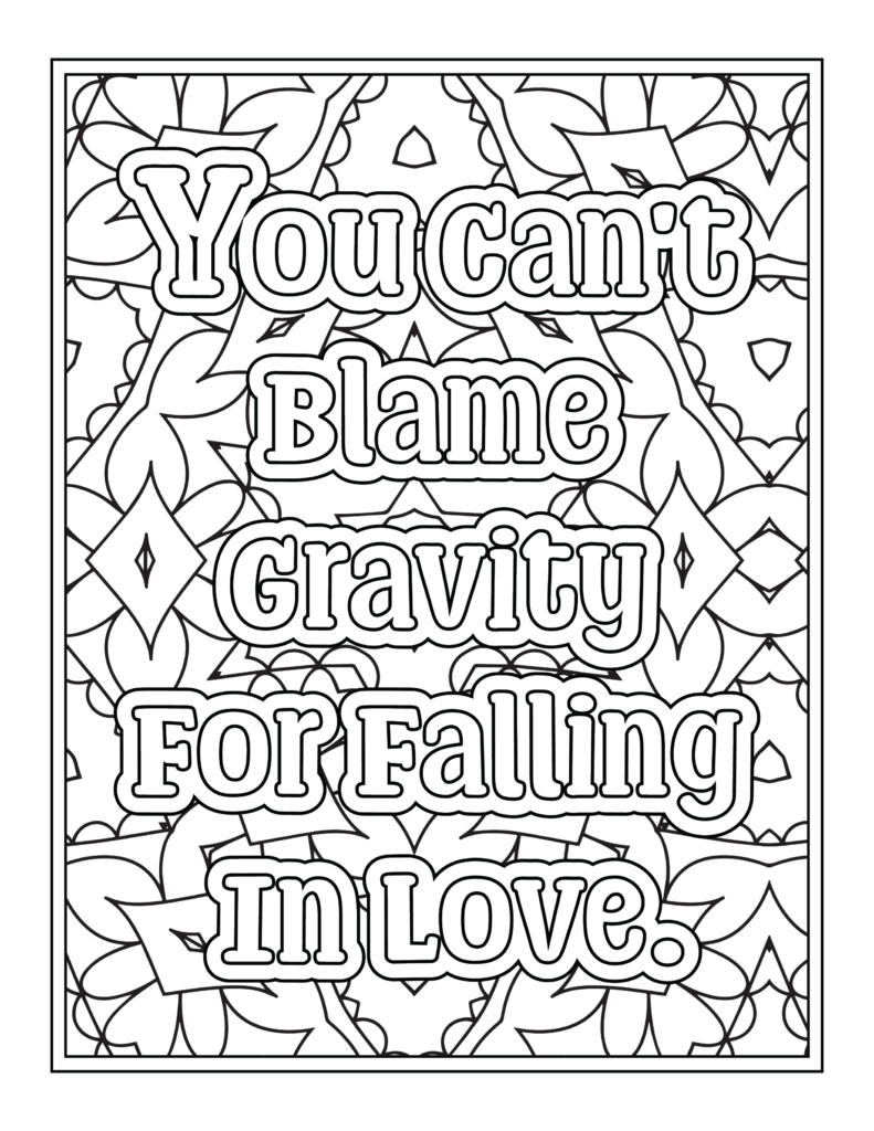 Love-Filled Valentine's Quotes Coloring Pages for Relaxation and ...