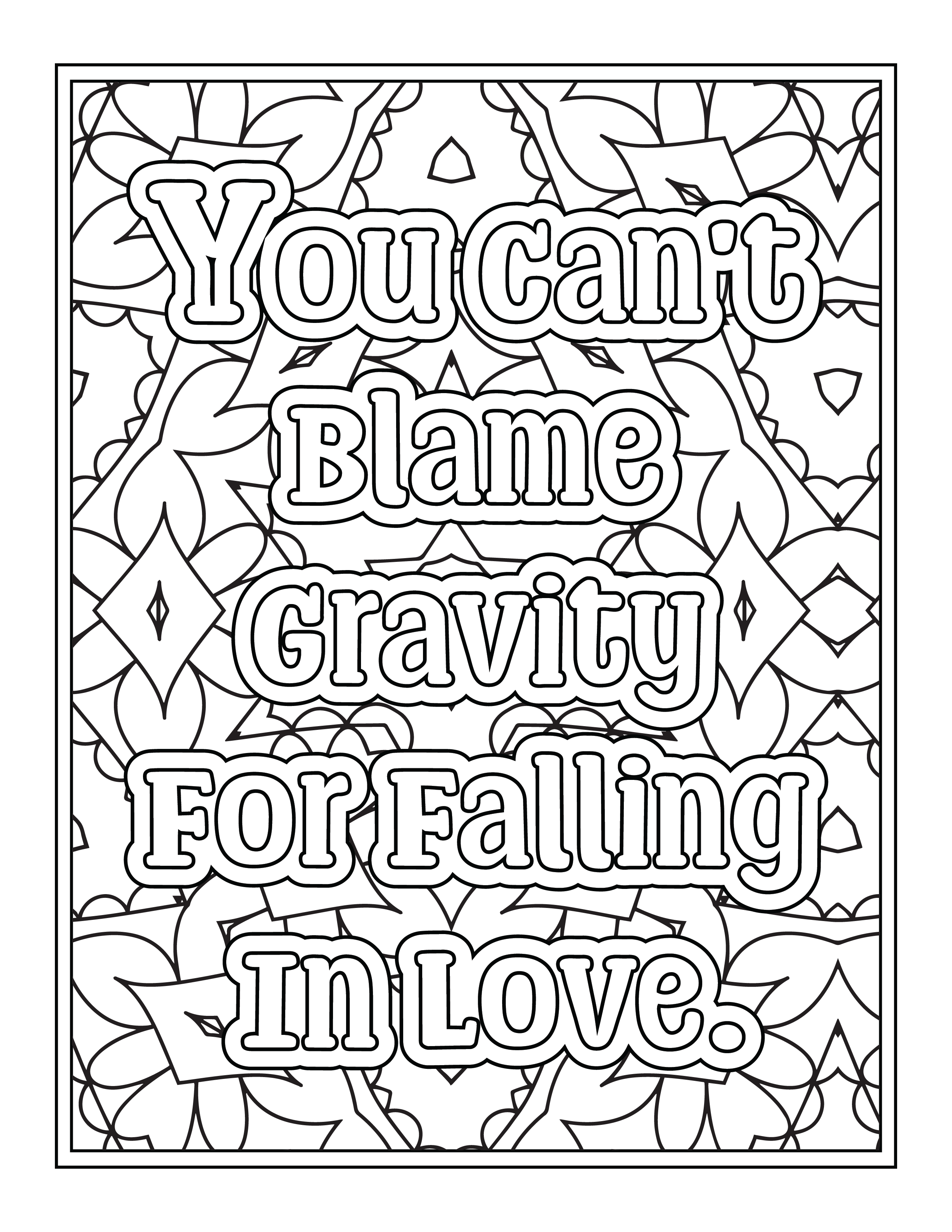 Love-Filled Valentine's Quotes Coloring Pages for Relaxation and ...