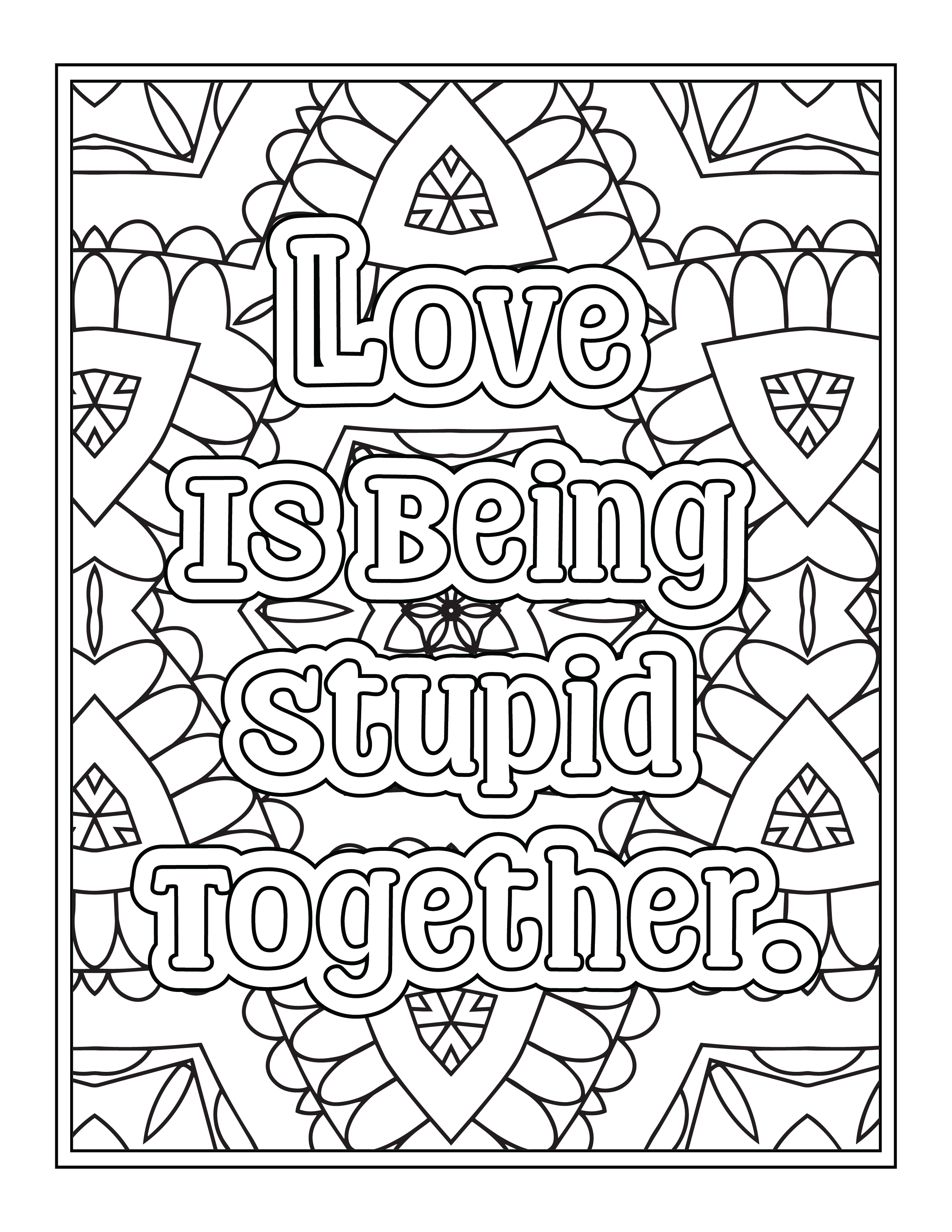 Love-Filled Valentine's Quotes Coloring Pages for Relaxation and ...