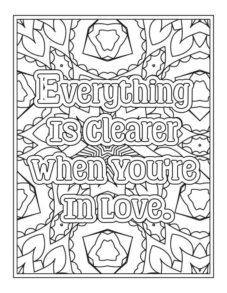 Love-Filled Valentine's Quotes Coloring Pages for Relaxation and ...