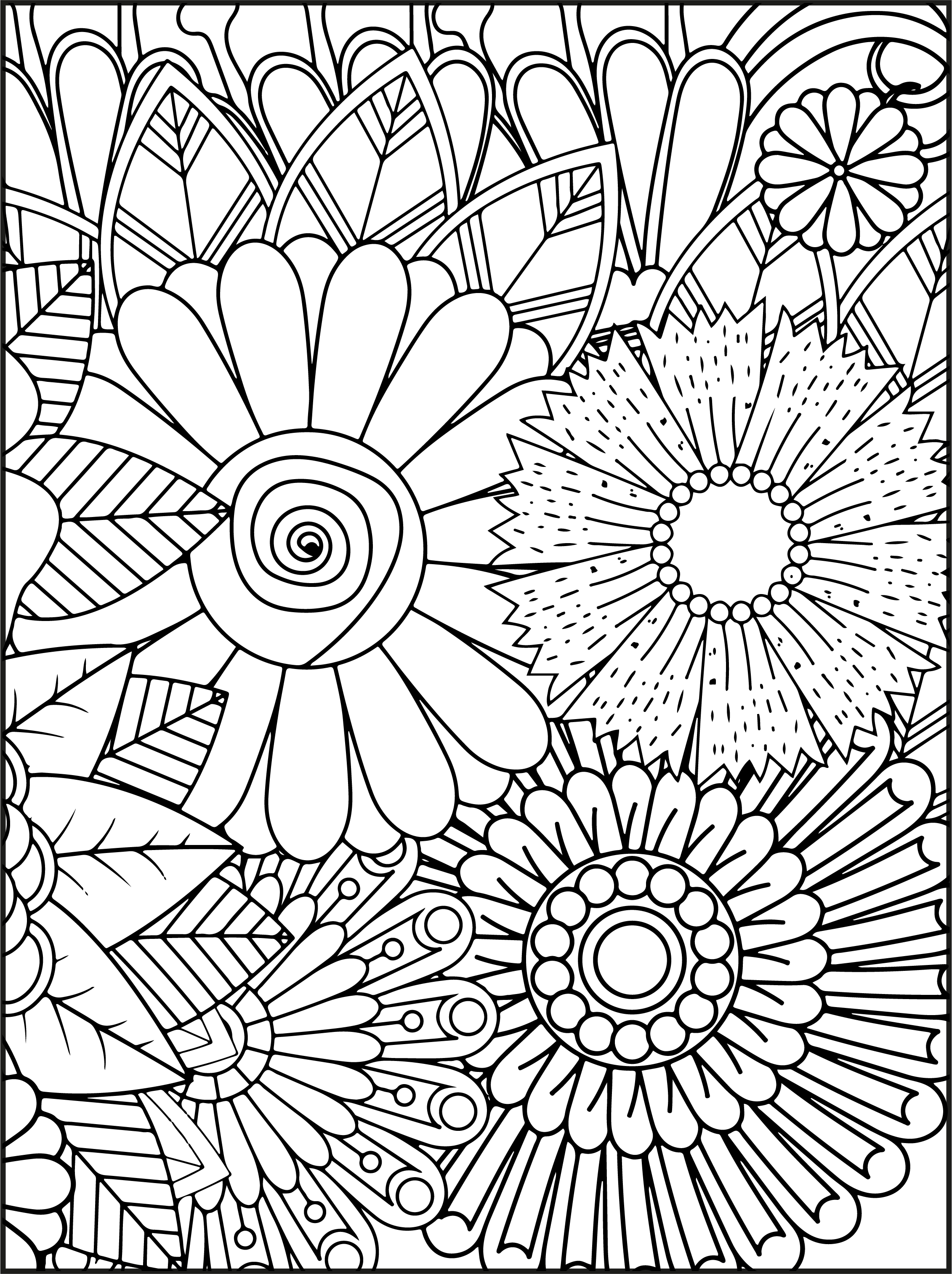 Bloom with Joy: Beautiful Flowers Coloring Pages for Relaxation and ...