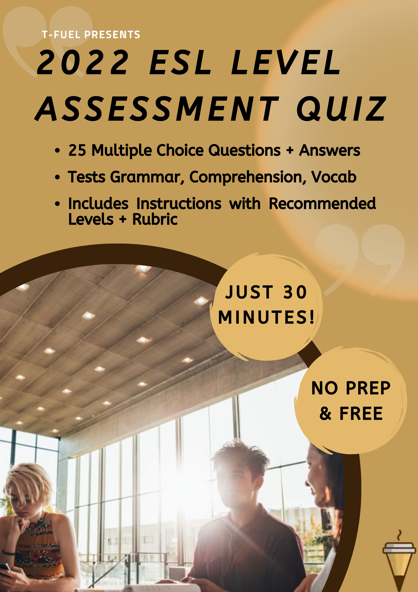 FREE 25 Multiple Choice Questionnaire for English LVL Assessment ...