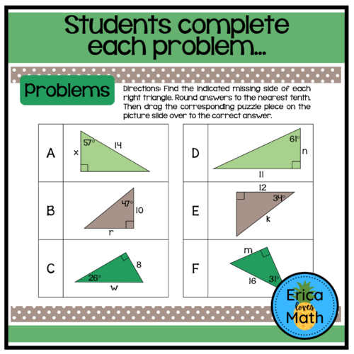 Trig Ratios Digital Activity Picture Puzzle | Made By Teachers