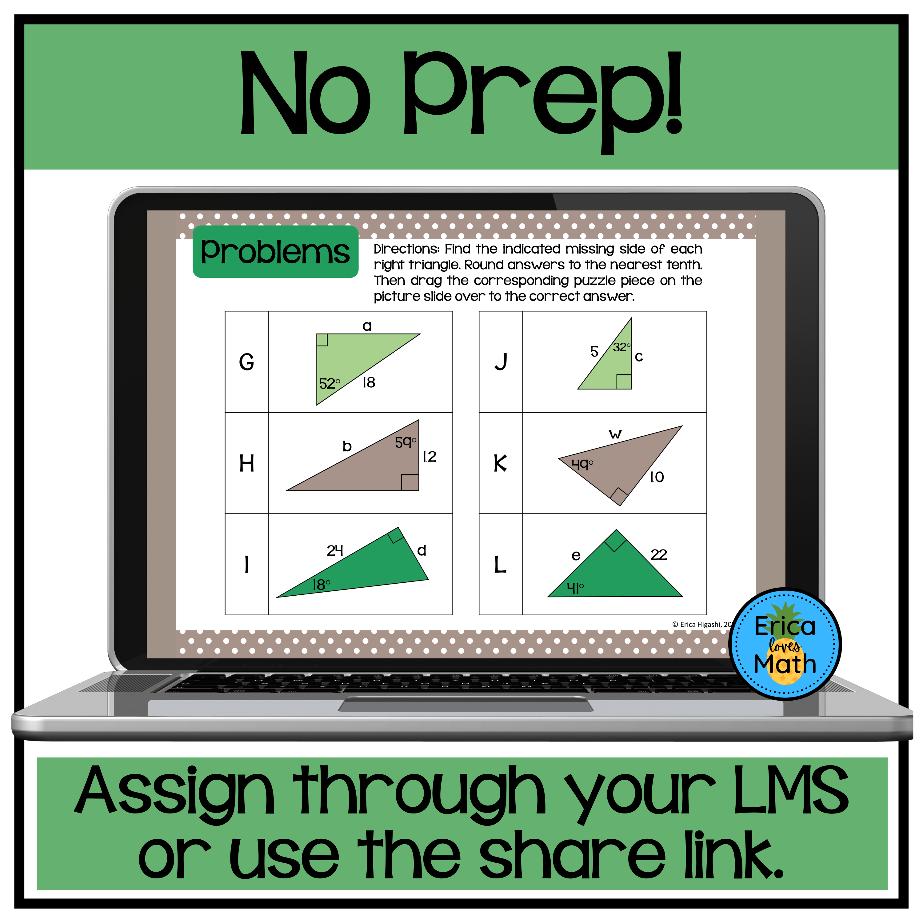 Trig Ratios Digital Activity Picture Puzzle | Made By Teachers