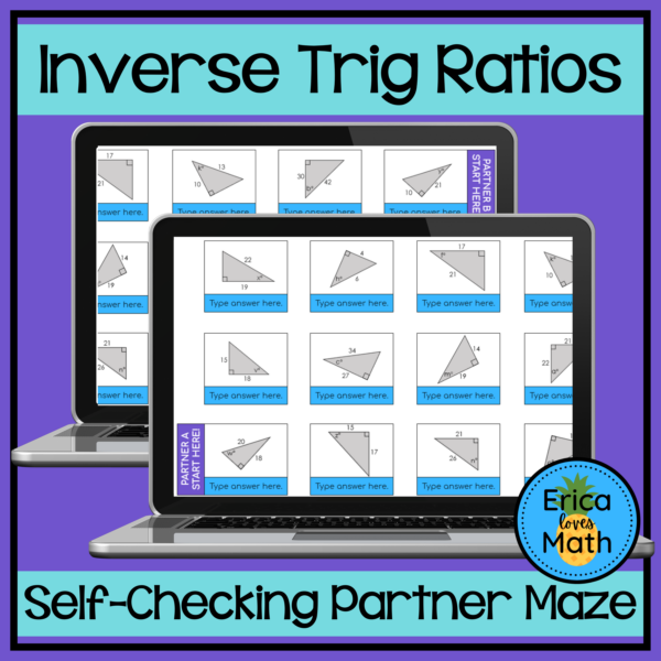 Inverse Trig Ratios Digital Activity Partner Maze | Made By Teachers