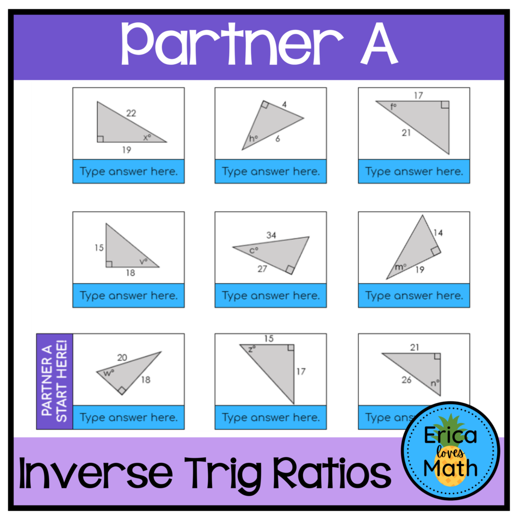 Inverse Trig Ratios Digital Activity Partner Maze | Made By Teachers