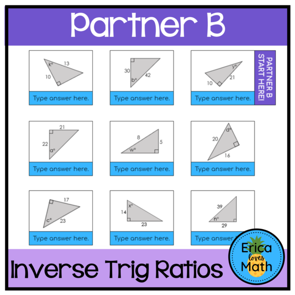 Inverse Trig Ratios Digital Activity Partner Maze | Made By Teachers
