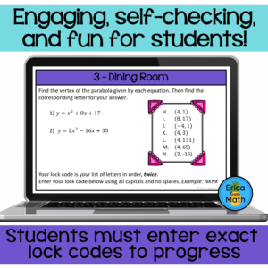 Graphs of Quadratics Escape Room Activity | Made By Teachers