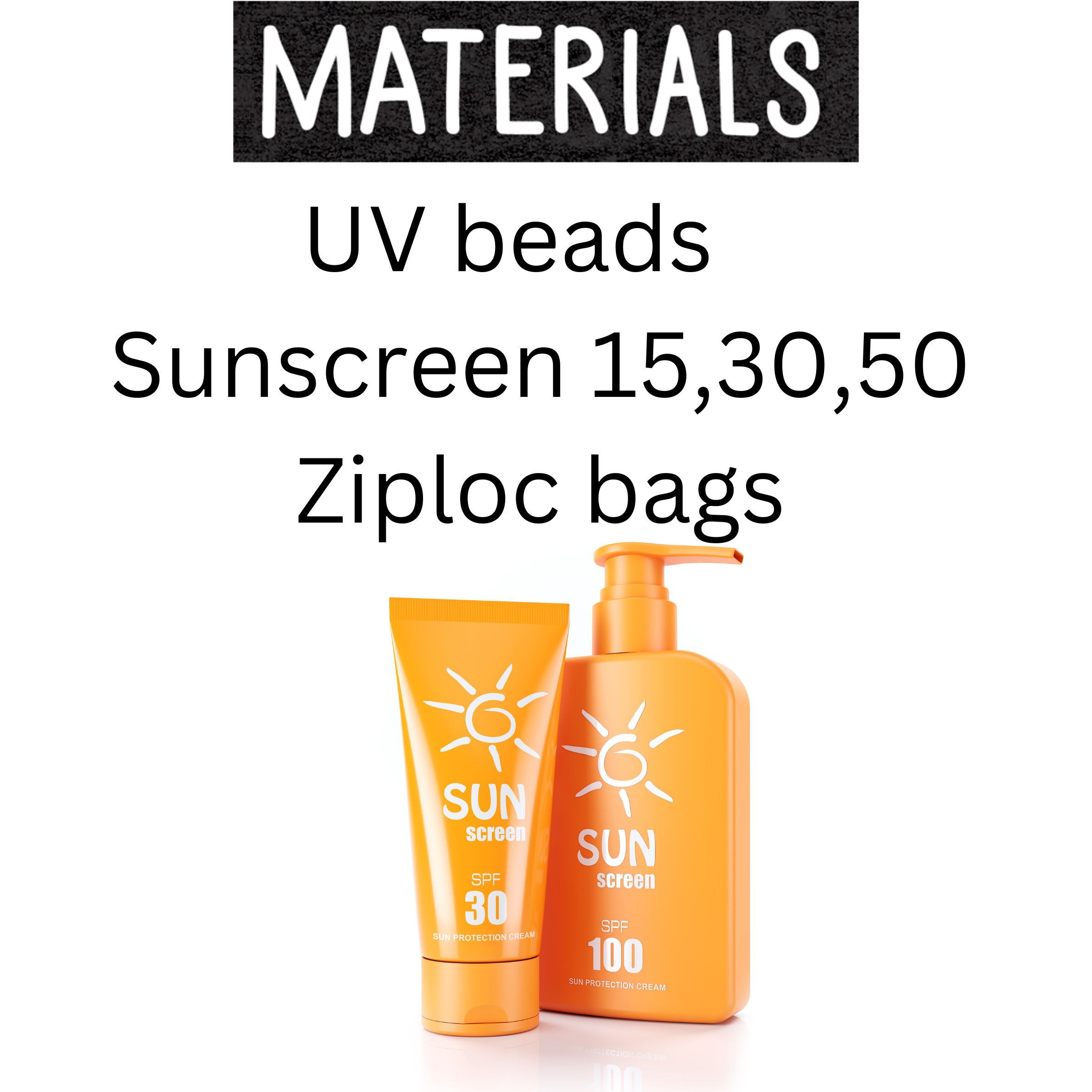 Camping, End of the year, UV beads Solar Beads Lab Stop Skin Cancer ...