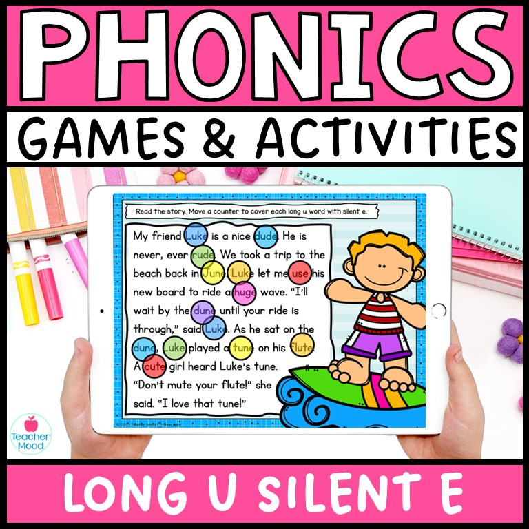 Phonics Games | FREE Long U Silent E | Literacy Centers for 1st Grade ...