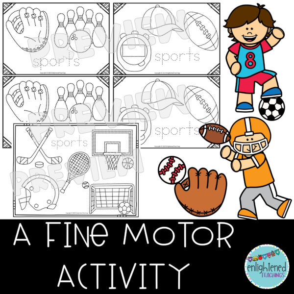 Sports Tracing Worksheets Fine Motor Activity Sports Tracing ...