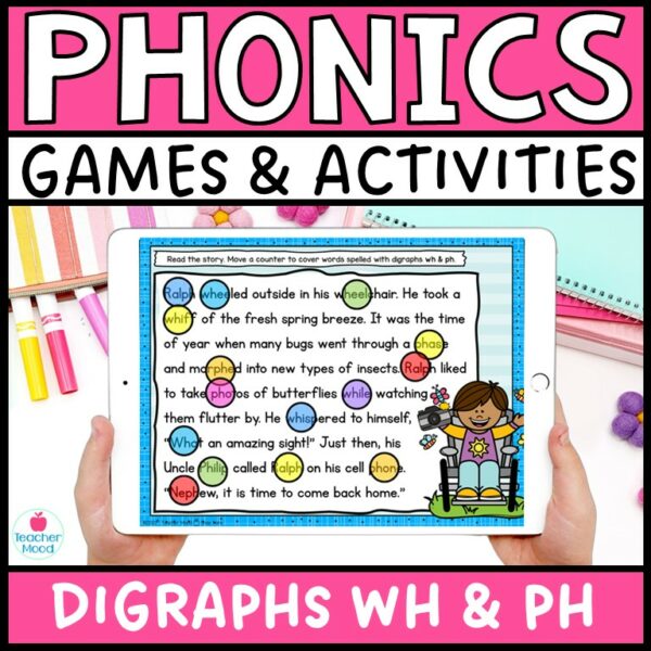 Phonics Games | Digraphs WH PH | Literacy Centers for 1st Grade Phonics ...