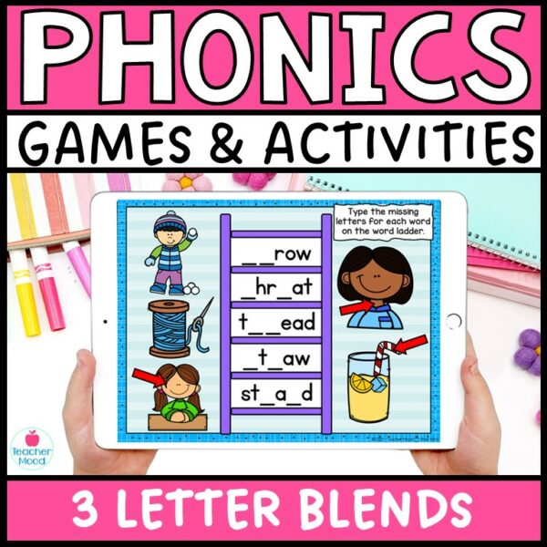 Phonics Games | 3 Letter Blends | Literacy Centers for 1st Grade ...