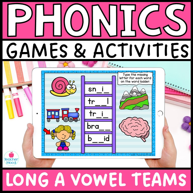 Phonics Games | Long A Vowel Teams | Literacy Centers for 1st Grade ...