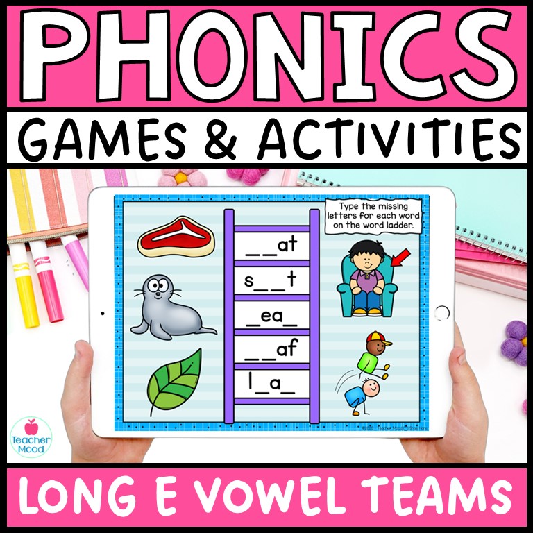 Phonics Games | Long E Vowel Teams | Literacy Centers for 1st Grade ...