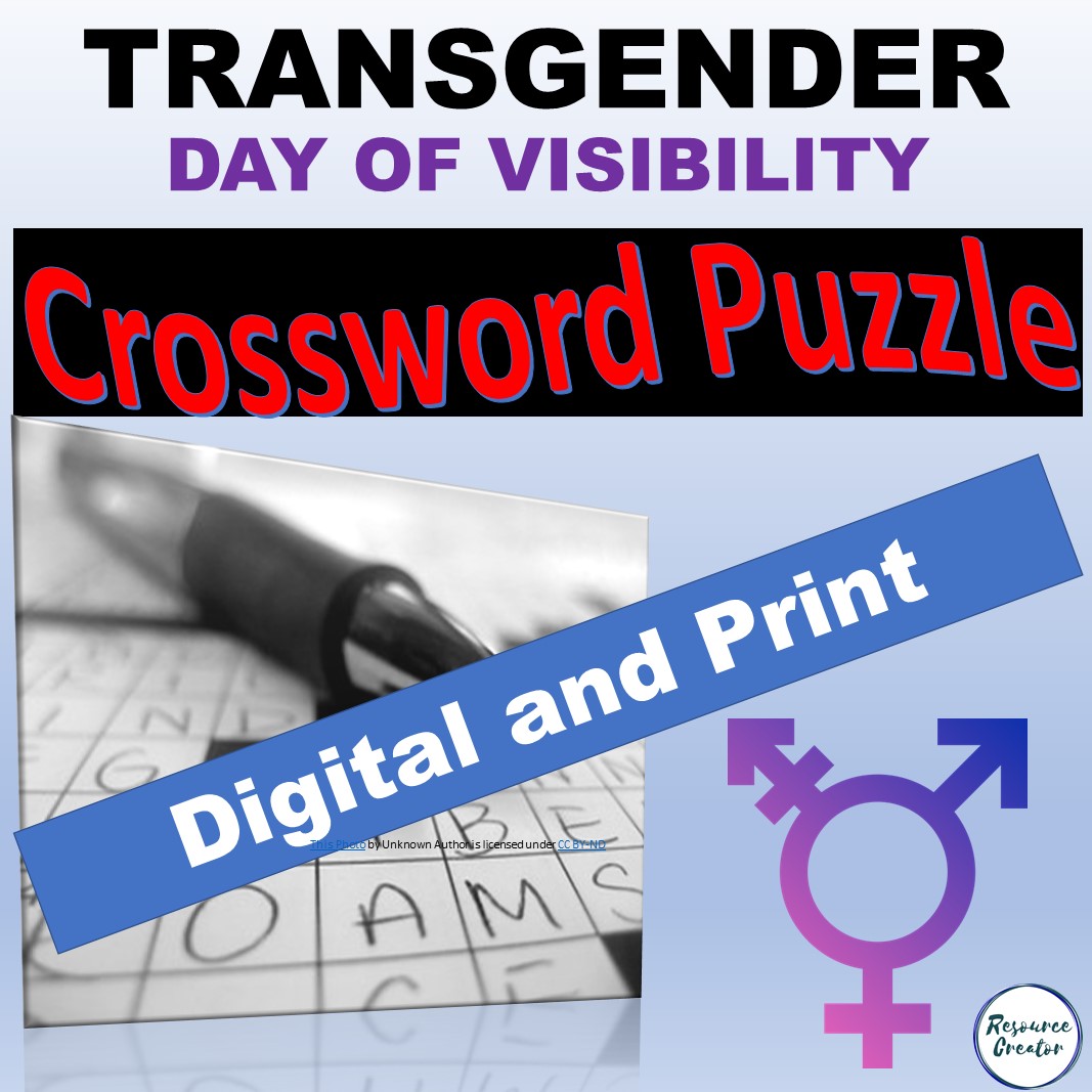 Transgender Crossword Puzzle Digital and print | Made By Teachers