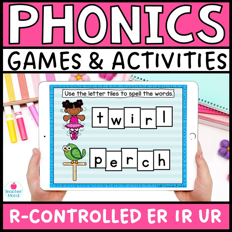 Phonics Games | R-Controlled Vowels ER IR UR | Literacy Centers for 1st Grade | Made By Teachers