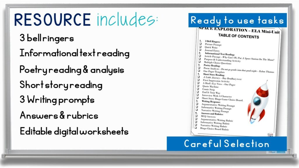 Space Exploration Unit - Middle School Reading Activities - Print and ...