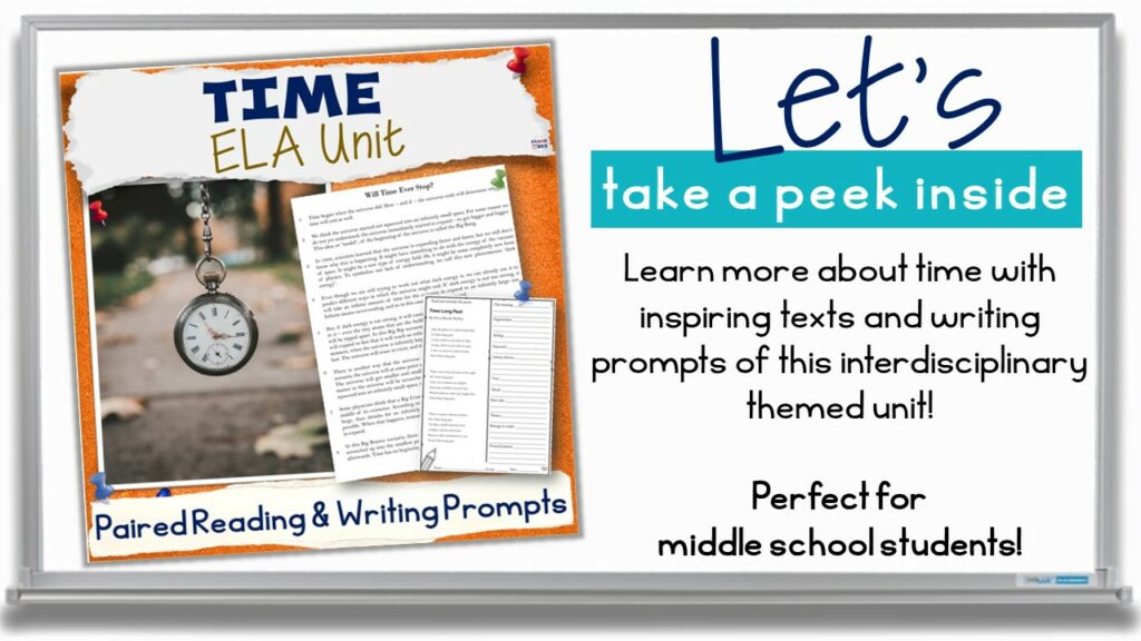Time Unit - Middle School Paired Reading Activities, Prompts - Print ...