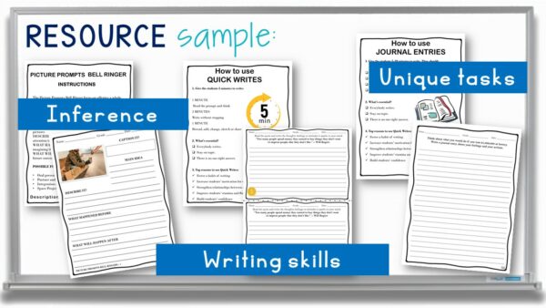 Money Unit - Middle School Paired Reading, Writing Prompts - Print and ...