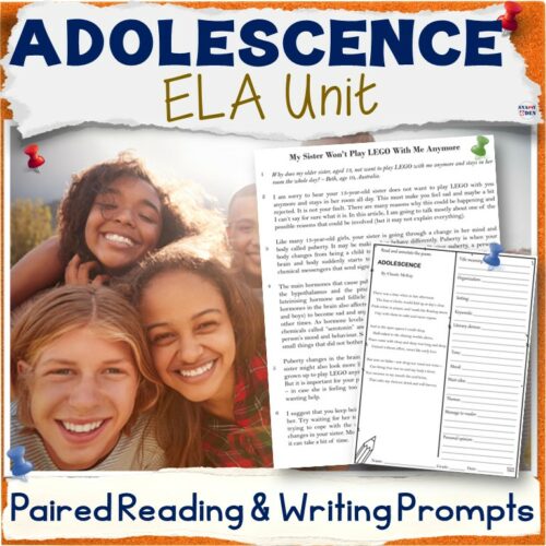 Adolescence Unit - Teenagers Middle School Paired Reading - Print and ...