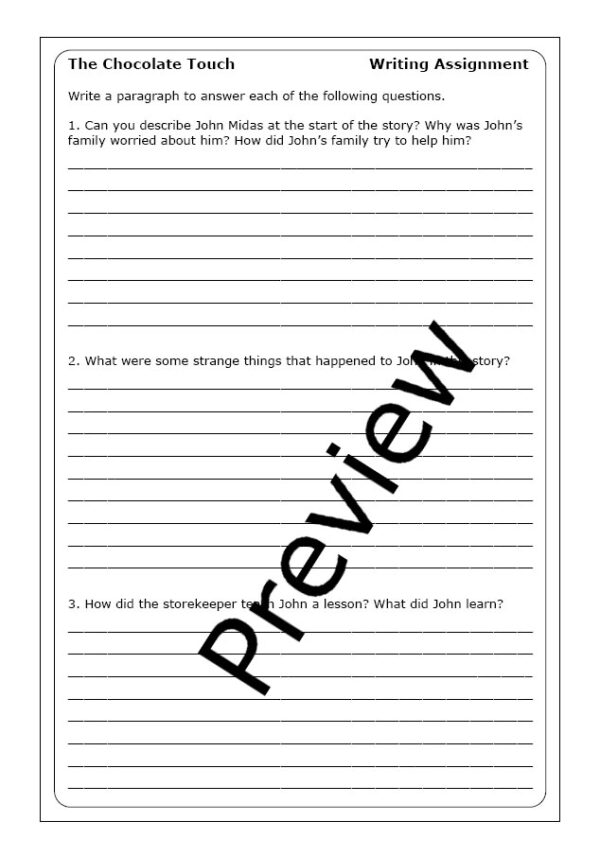 Patrick Skene Catling "The Chocolate Touch" worksheets | Made By Teachers