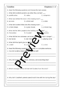 Neil Gaiman "Coraline" worksheets | Made By Teachers