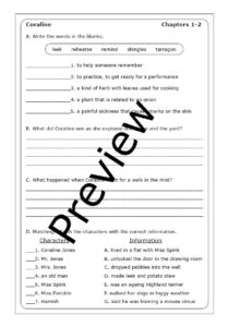 Neil Gaiman "Coraline" worksheets | Made By Teachers