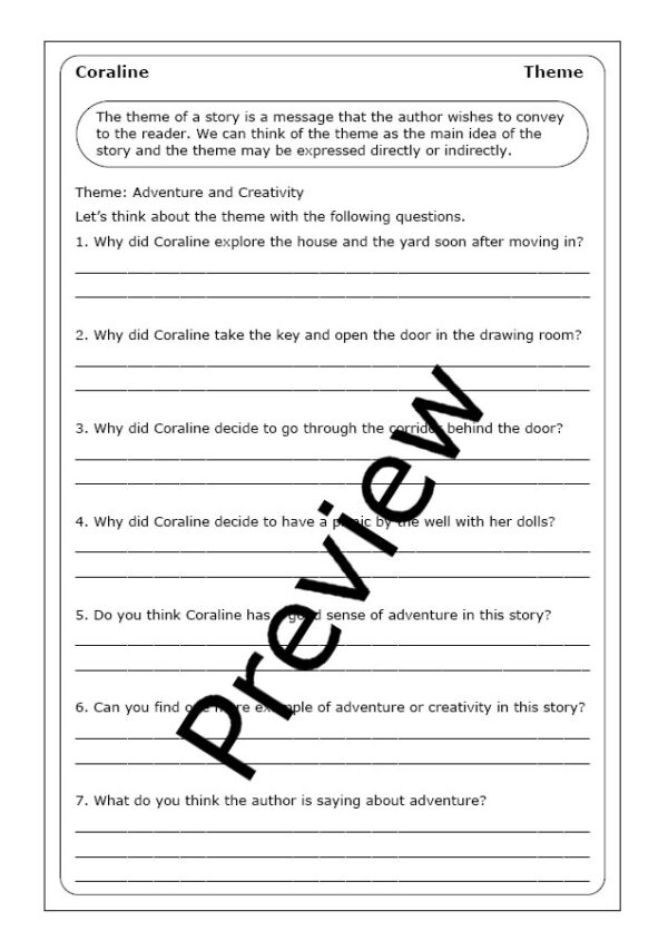 Neil Gaiman "Coraline" worksheets | Made By Teachers