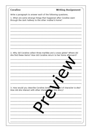 Neil Gaiman "Coraline" worksheets | Made By Teachers