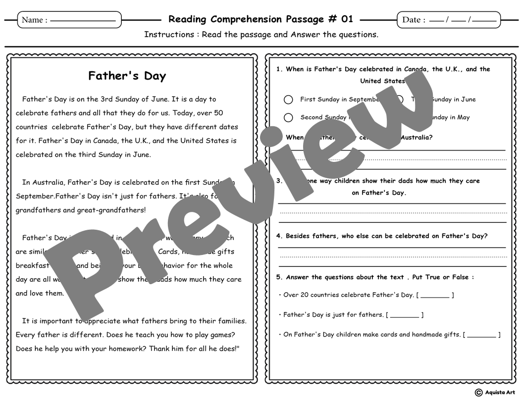 Summer Reading Comprehension Passages : Fun and Educational Summer ...