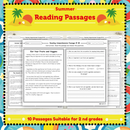 Summer Reading Comprehension Passages : Fun and Educational Summer ...