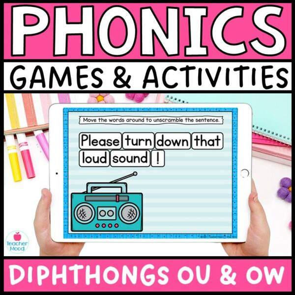 Phonics Games | Diphthongs OU OW | Literacy Centers for 1st Grade ...