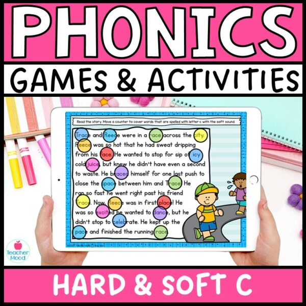 Phonics Games | Hard & Soft C | Literacy Centers for 1st Grade Phonics ...