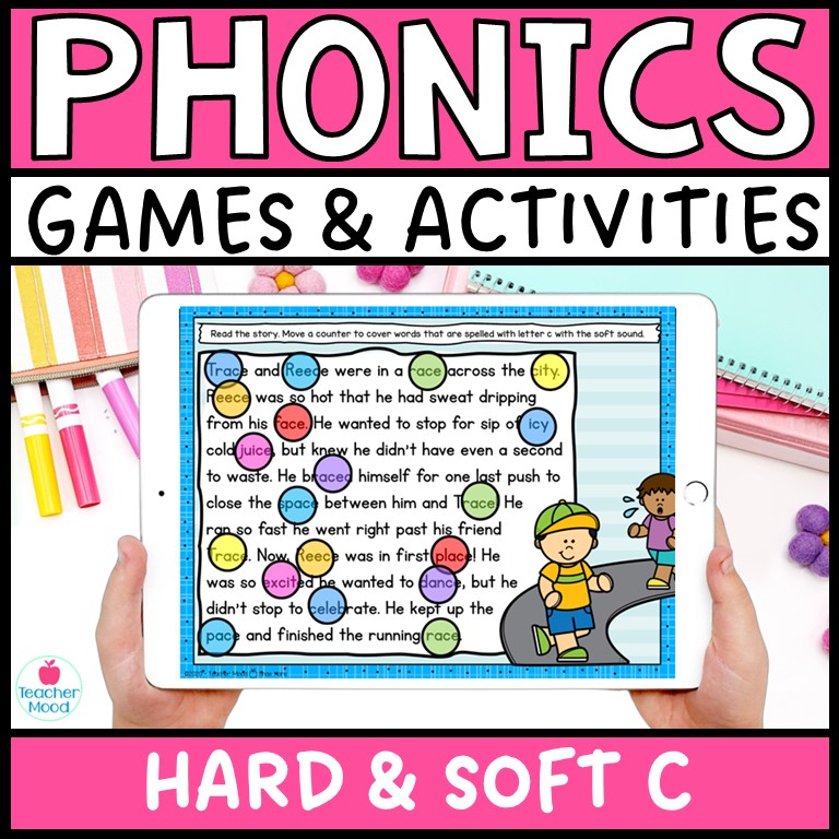 Phonics Games | Hard & Soft C | Literacy Centers for 1st Grade Phonics ...