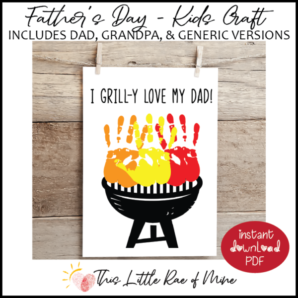 I Grill-Y love You - Dad - Grandpa - BBQ - Father's Day - Handprint ...
