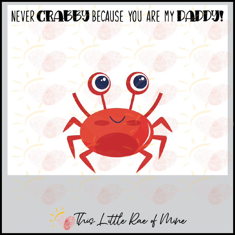 Never Crabby - Crab - summer - Father's Day - Handprint Art - printable ...