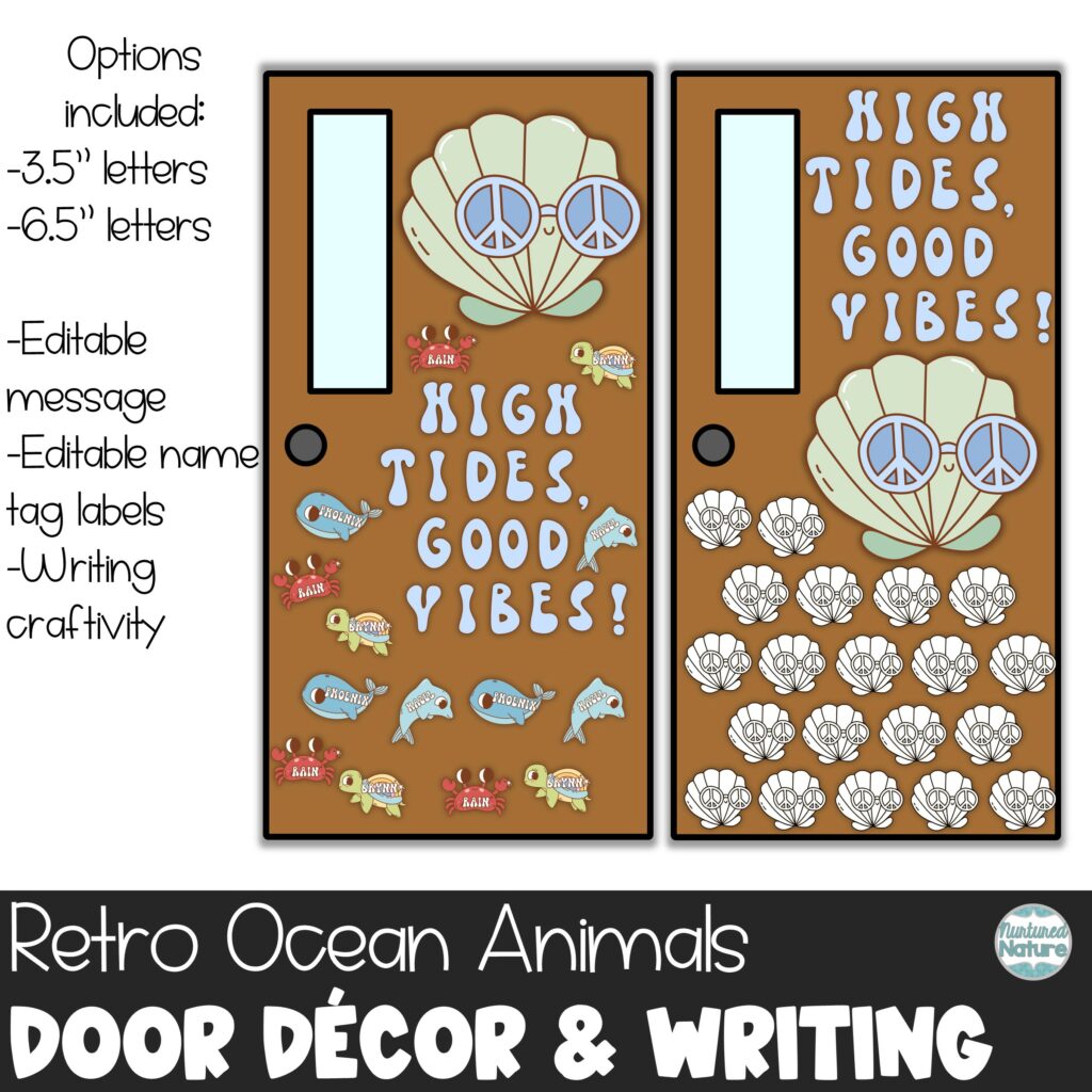 Retro Classroom Decor - Ocean Animals Door or Bulletin Board with ...