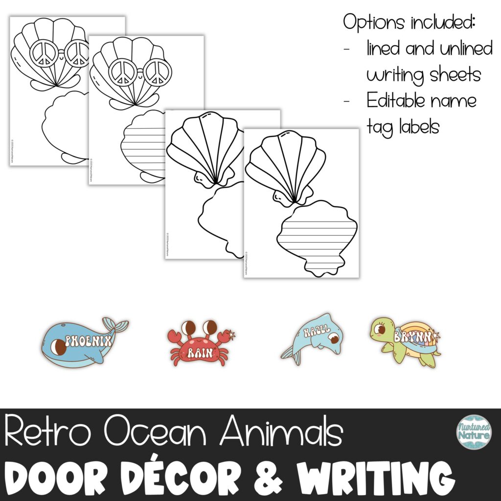 Retro Classroom Decor - Ocean Animals Door or Bulletin Board with ...
