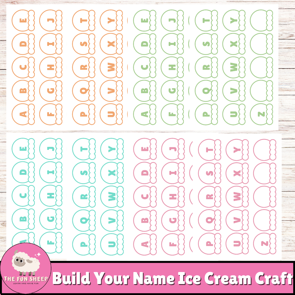 Build Your Name Ice Cream Craft | Fun Printable Name Practice Activity ...