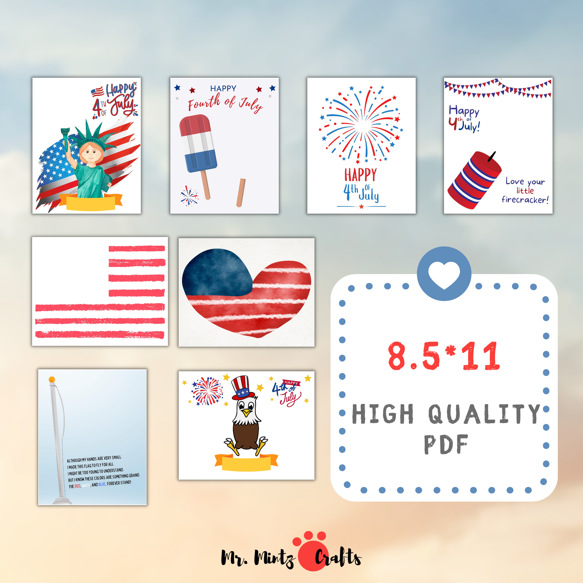 4th Of July Handprint And Footprint Craft Bundle / 8 Designs | Made By ...