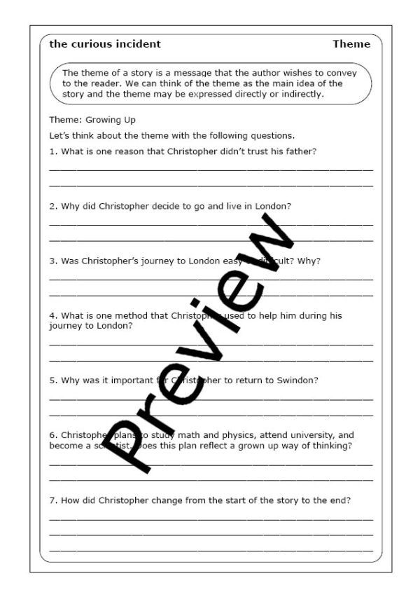 Mark Haddon "the curious incident of the dog..." worksheets | Made By ...