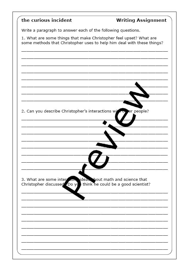 Mark Haddon "the curious incident of the dog..." worksheets | Made By ...