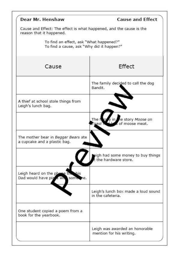 Beverly Cleary "Dear Mr. Henshaw" worksheets | Made By Teachers