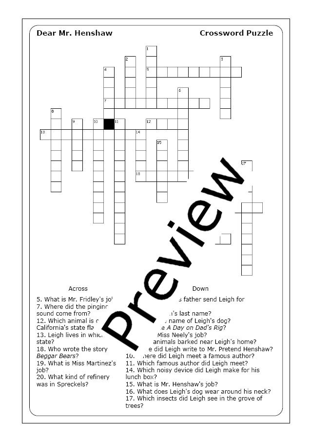 Beverly Cleary "Dear Mr. Henshaw" worksheets | Made By Teachers