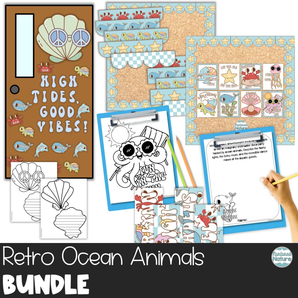 Retro Classroom Decor and Activities Bundle - Ocean Animals | Made By ...