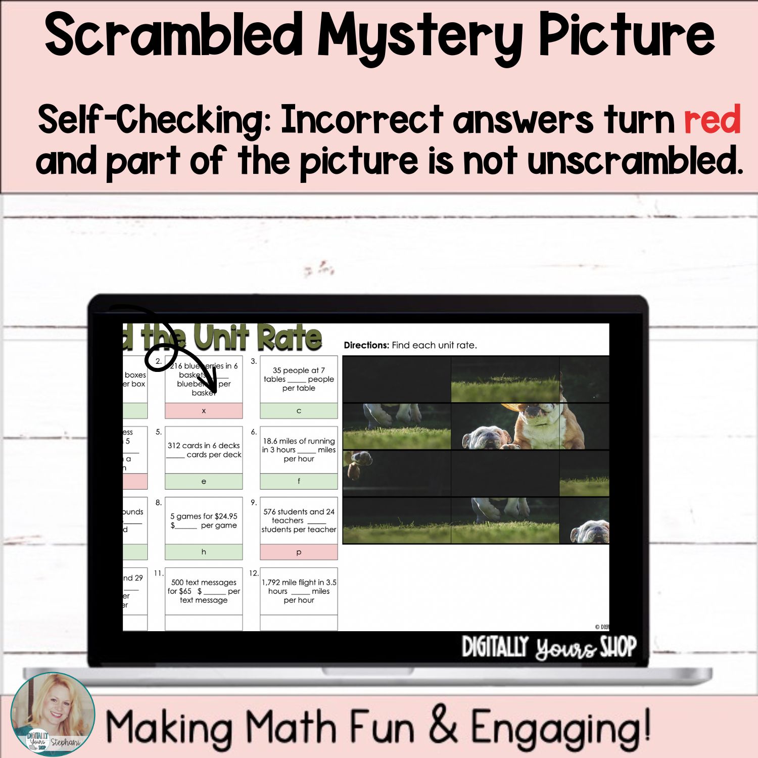 Find Unit Rate Self-Checking Digital Activity | Made By Teachers